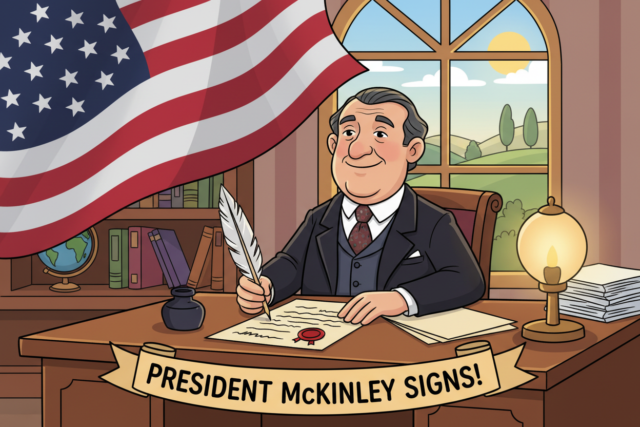 William McKinley's Signing of the War Resolution: Leading America into ...