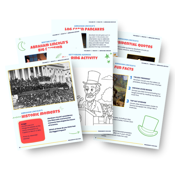 Abraham Lincoln Activity Book for Kids (Ages 5-10) | Presidents For ...
