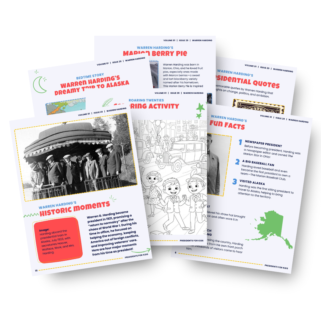 President Warren Harding Book For Kids – Presidents For Kids