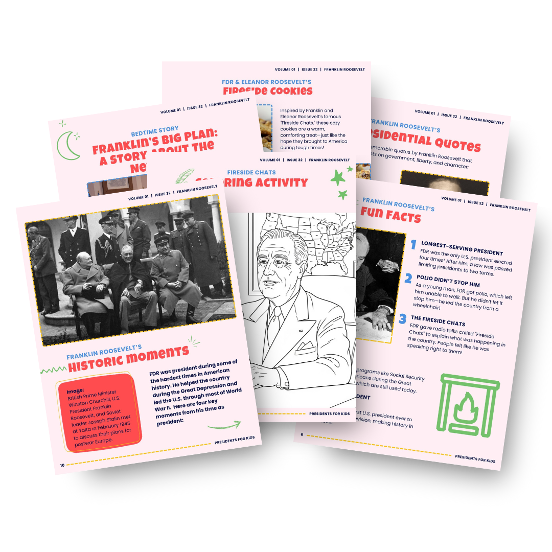 Franklin Roosevelt Activity Book for Kids (Ages 5-10) | Presidents For ...