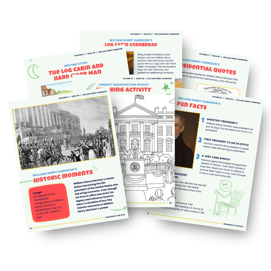 President William Henry Harrison Book For Kids – Presidents For Kids