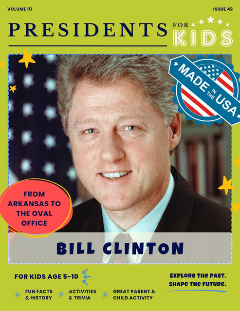 Bill Clinton Activity Book for Kids (Ages 5-10) | Presidents For Kids ...