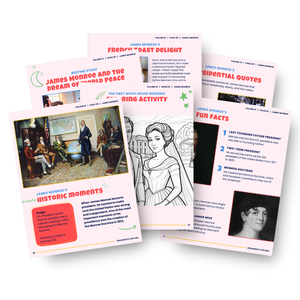 James Monroe Activity Book for Kids (Ages 5-10) | Presidents For Kids ...