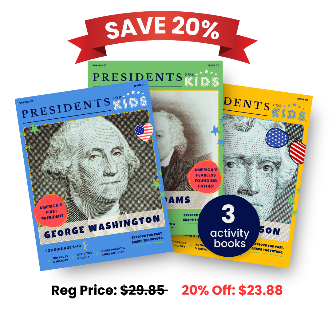 The First 3 Presidents Activity Book Collectors Set for Kids (Ages 5-10 ...